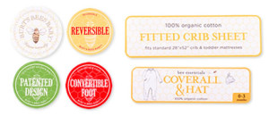 Self adhesive fabric and paper labels
